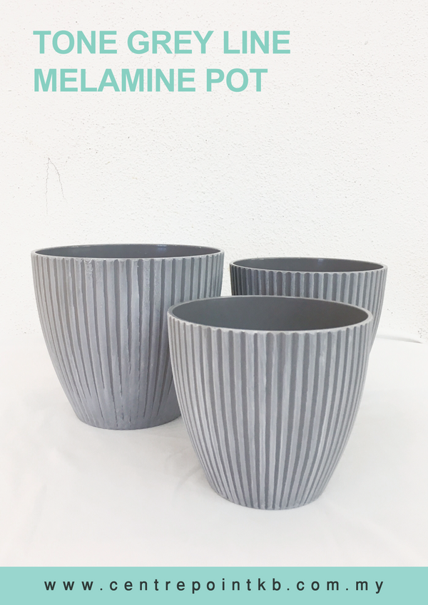 Tone Grey Line Melamine Pot (Pieces) – Perniagaan Centrepoint