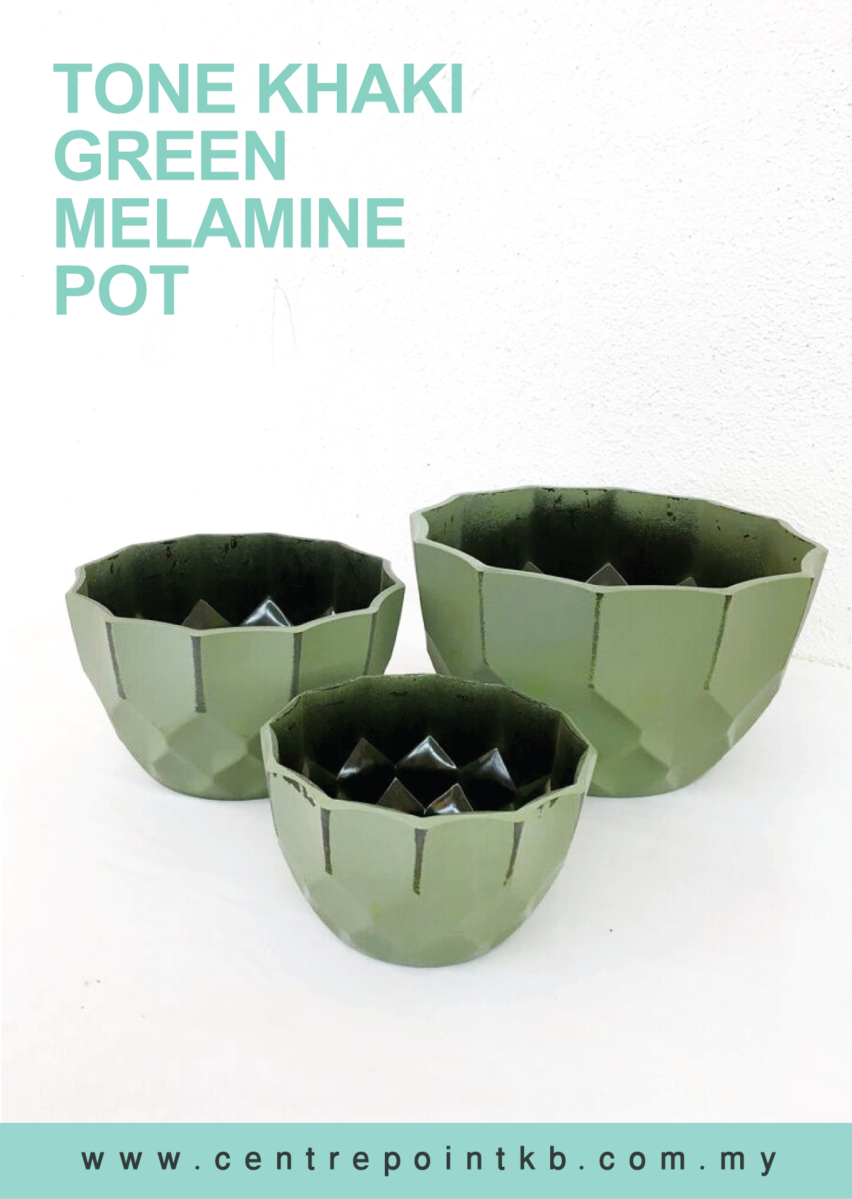 Tone Khaki Green Melamine Pot (Pieces) – Perniagaan Centrepoint